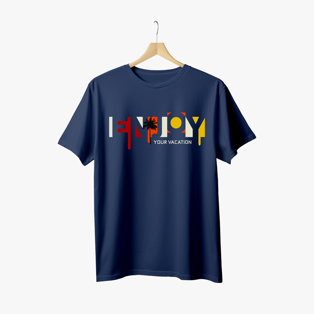 Buy Enjoy Printed | Polycotton Graphic Regular Fit T-Shirt for Men ...