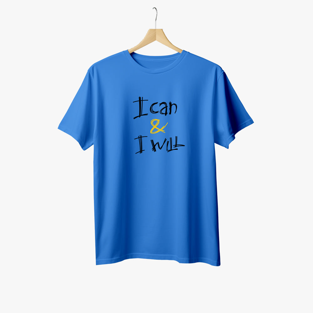 Buy I can & I will Bold Graphic Printed Round Neck Men's T-Shirt Online ...