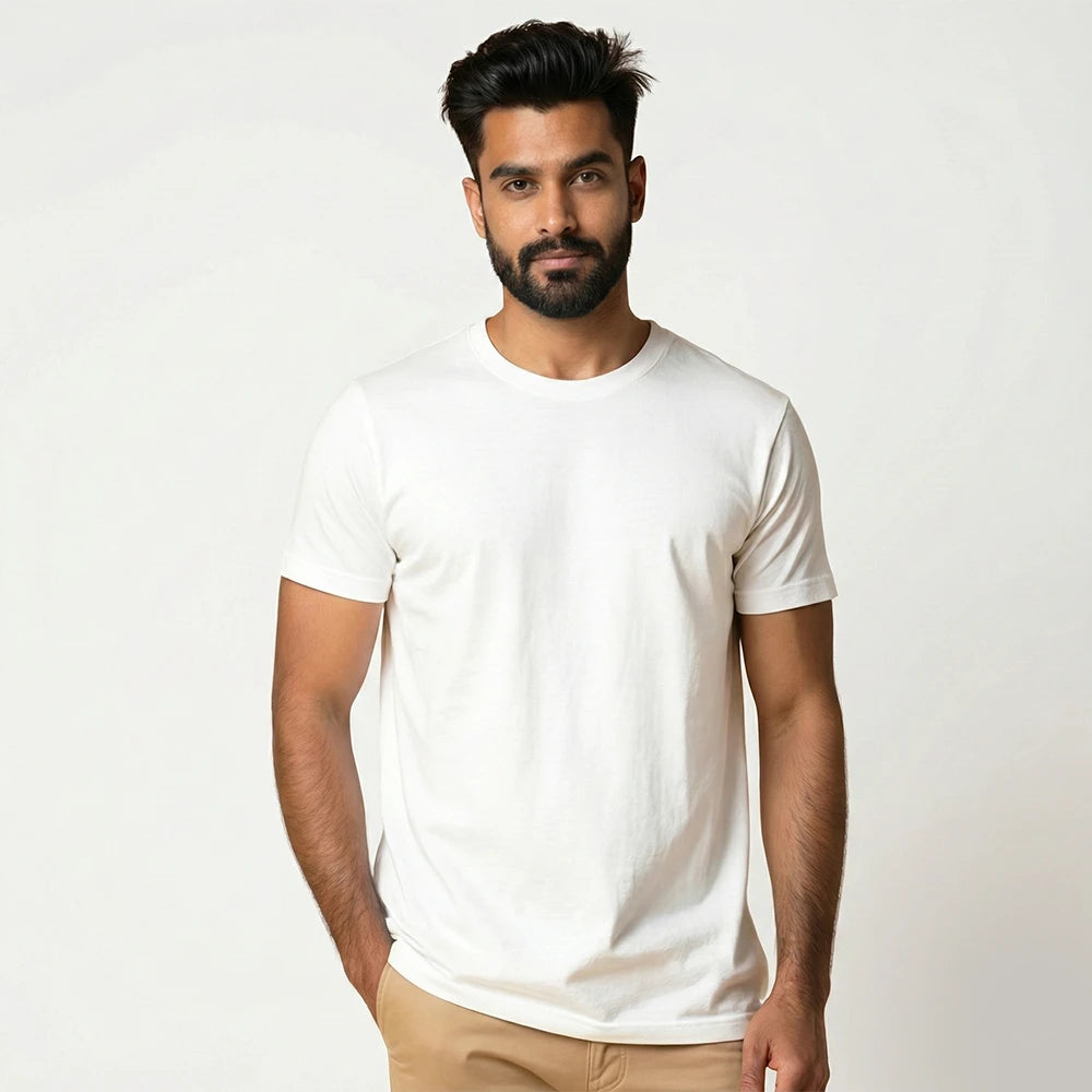 Suvin Gold Cotton T-Shirt for Men in India – Noobrand – noo-brand.in